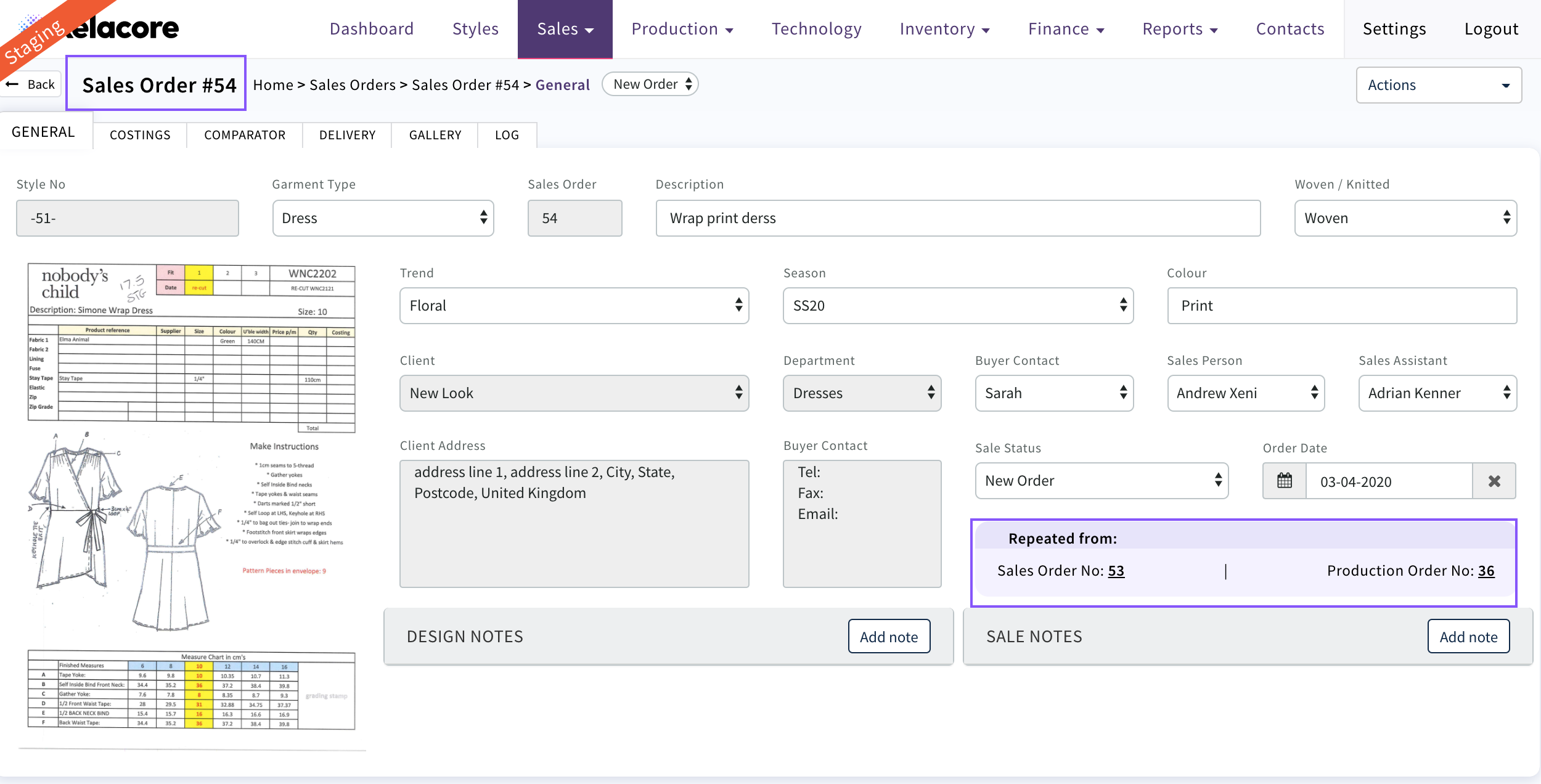 Repeat a Sales Order – Fabacus